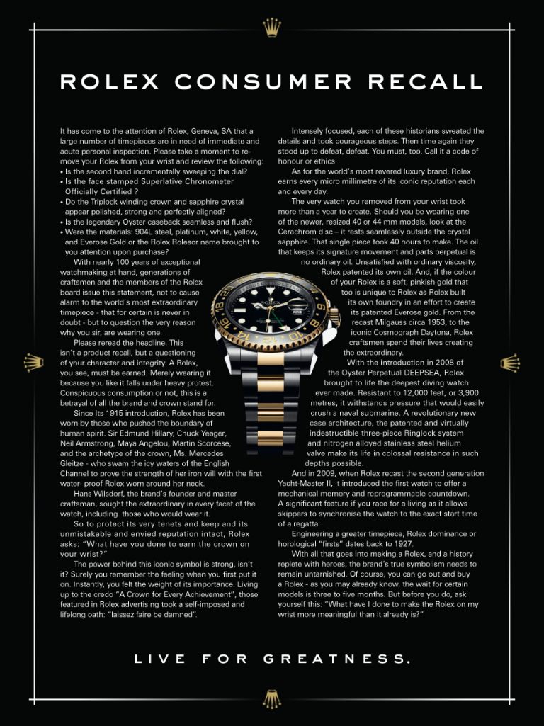 Rolex Slogan: What is It? - Millenary Watches