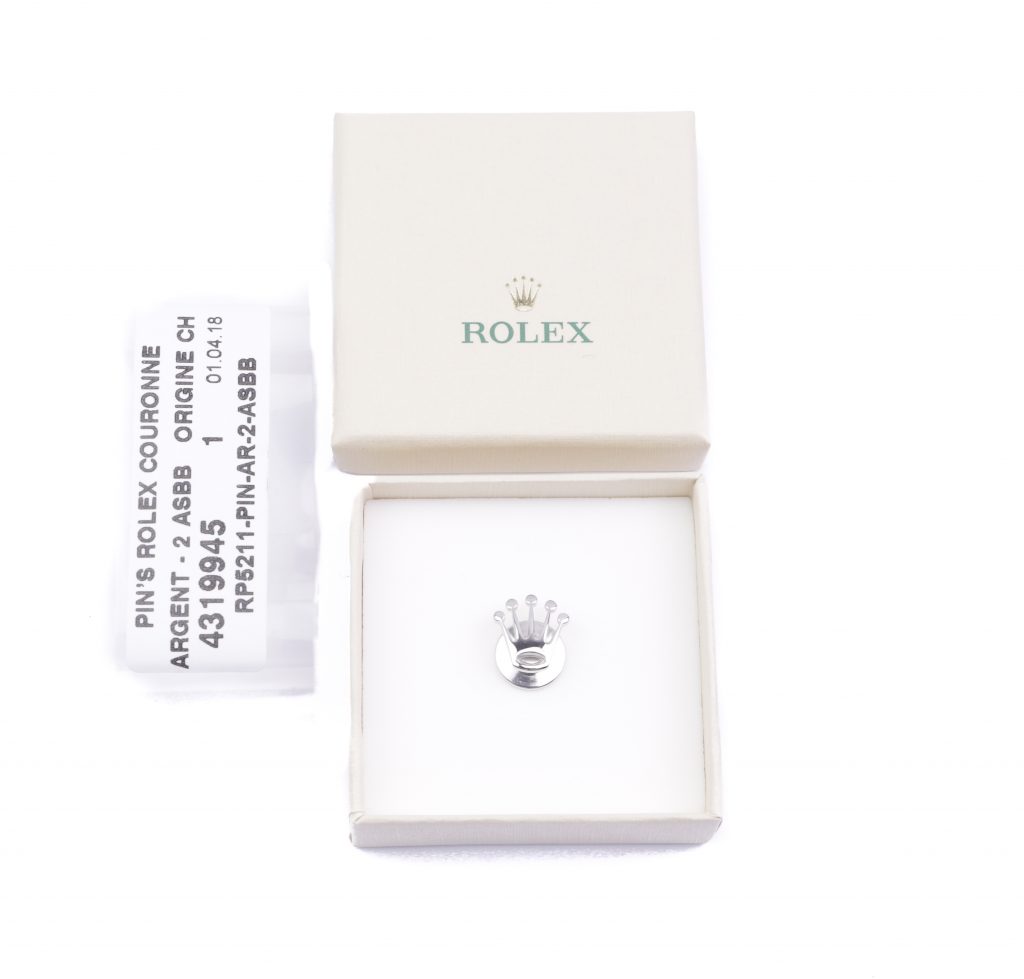 Original Rolex Silver/White Gold Lapel Pin Brooch - Millenary Watches