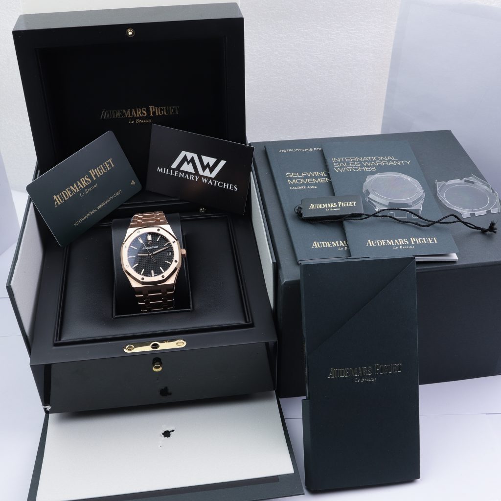 Audemars Piguet Royal Oak Rose Gold Black Dial 15500OR Unworn 2022 ...
