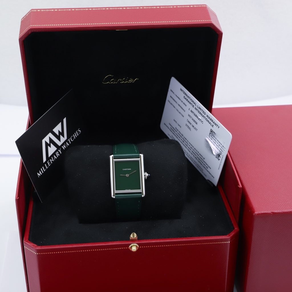 Cartier Tank Must Green WSTA0056 Unworn 2021 Novelty - Millenary Watches