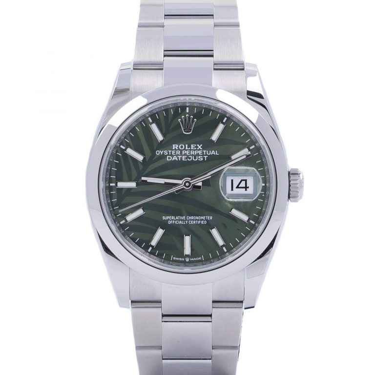 Rolex Datejust 36 126200 Oyster Green Palm Leaf Dial Unworn 2022 ...