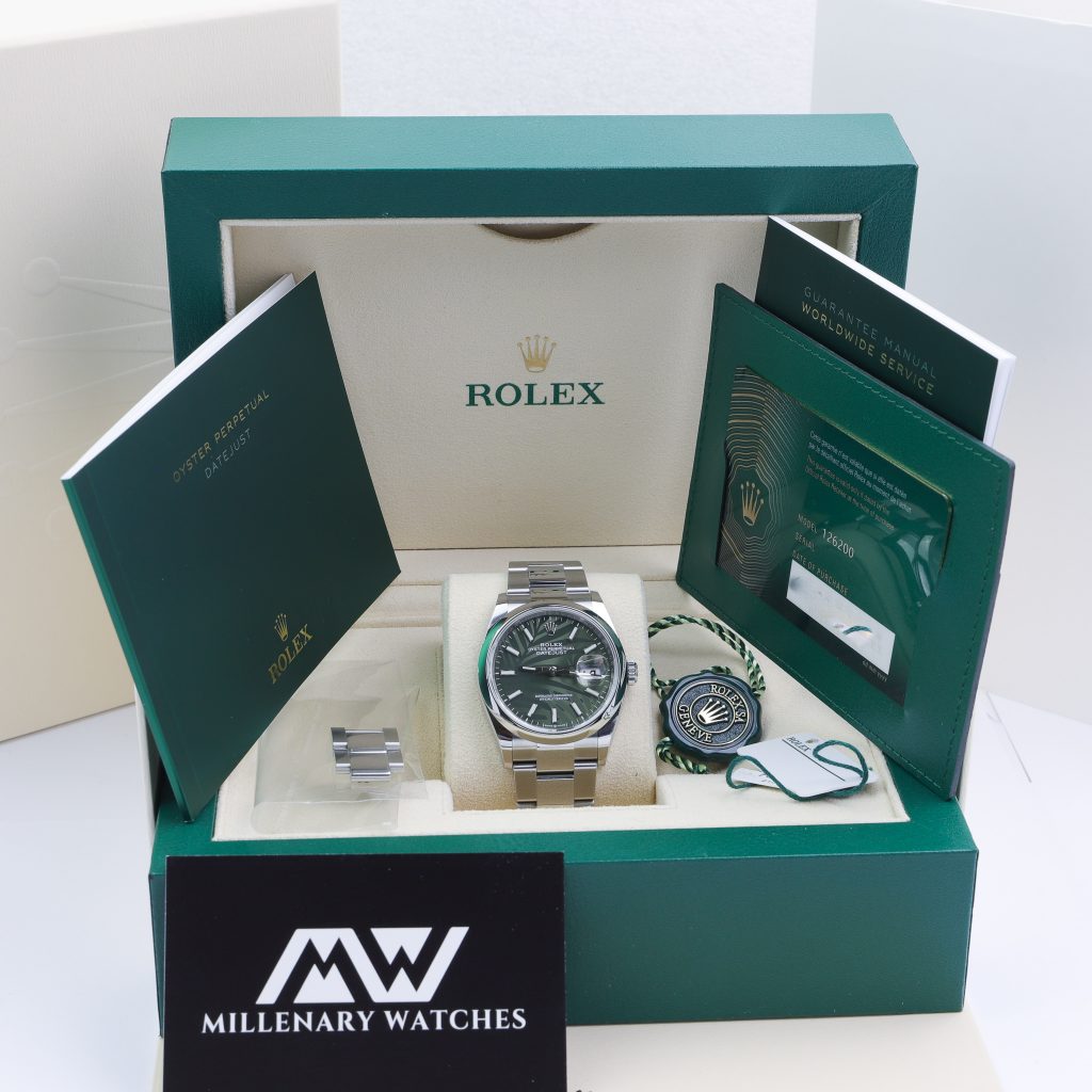 Rolex Datejust 36 126200 Oyster Green Palm Leaf Dial Unworn 2022 ...