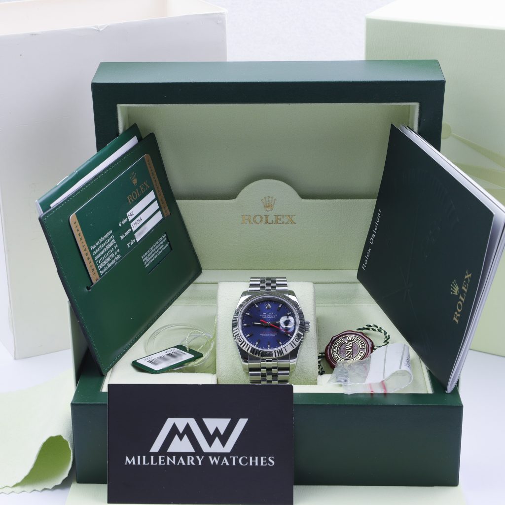 Rolex Datejust Turn-O-Graph 116264 Blue Dial Fullset 2008 - Millenary ...