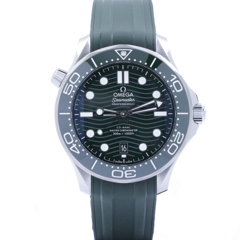Omega Seamaster Green Dial Diver 300M Co-Axial Ceramic Rubber New 2022 ...