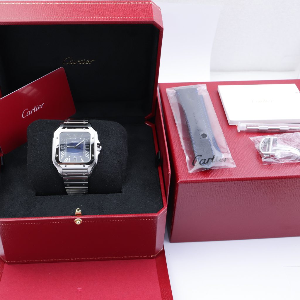 Cartier Santos De Cartier Blue Dial Large WSSA0030 - Millenary Watches